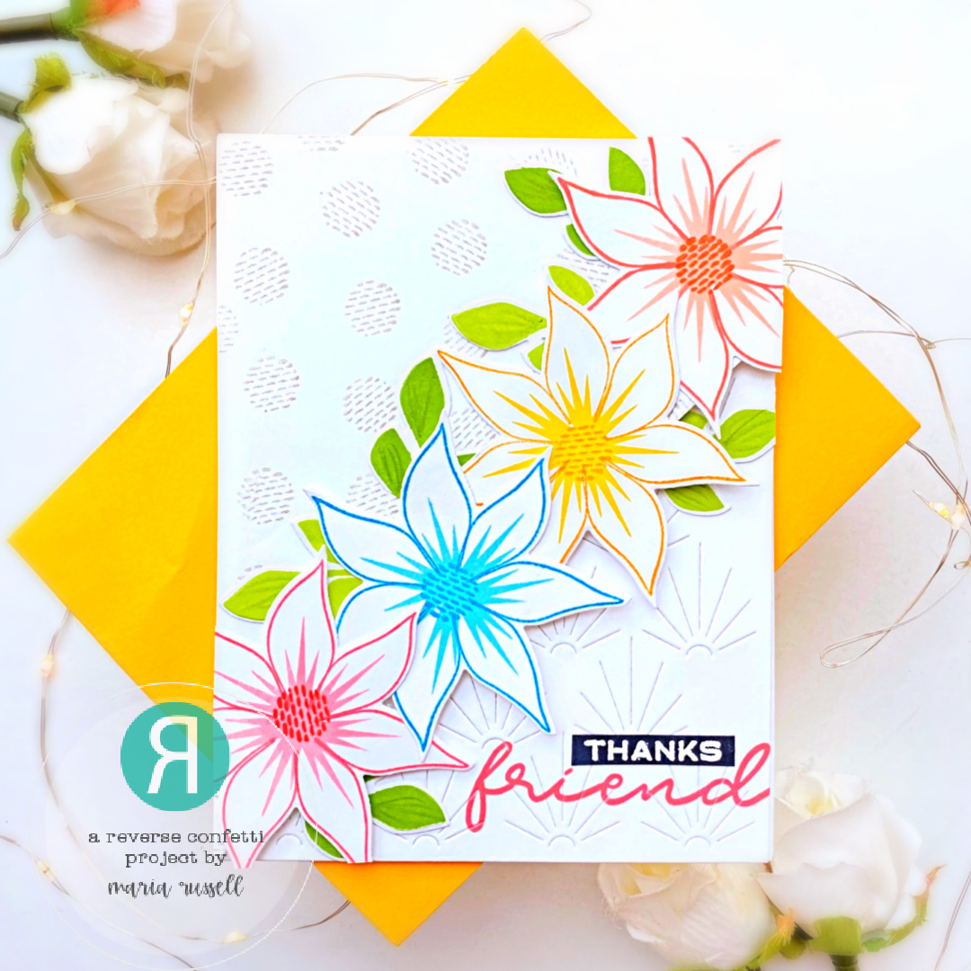 Sunny Flower Stamp Set with Reverse Confetti – Maria Russell Designs